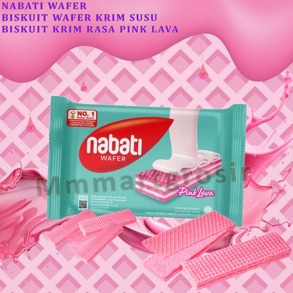 Jual Nabati Wafer / Biskuit Wafer Krim Susu / Biskuit Krim Rasa Pink ...