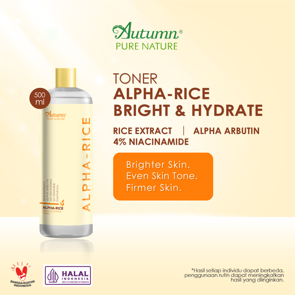 Jual Autumn Alpha Rice Bright Hydrate Toner 500ml (AART 500ML) | Shopee ...