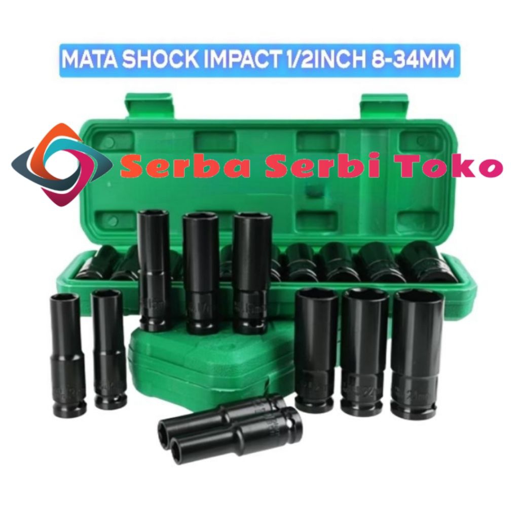 Jual MATA SHOCK IMPACT WRENCH HITAM 8-34MM UKURAN 1/2 INCH KUNCI SHOCK ...