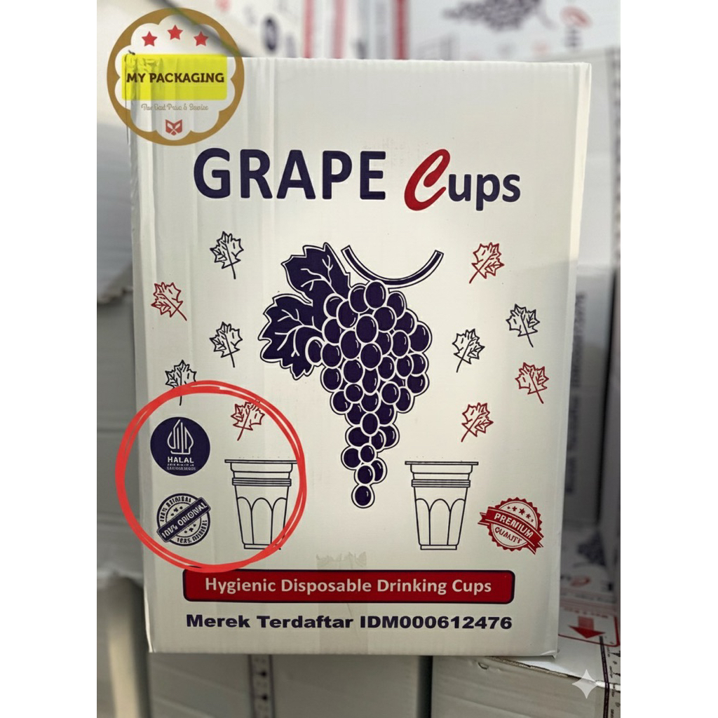 Jual Gelas Cup Aqua Plastik Kopi Teh merek GRAPE ANGGUR 220ML - 1dus ...