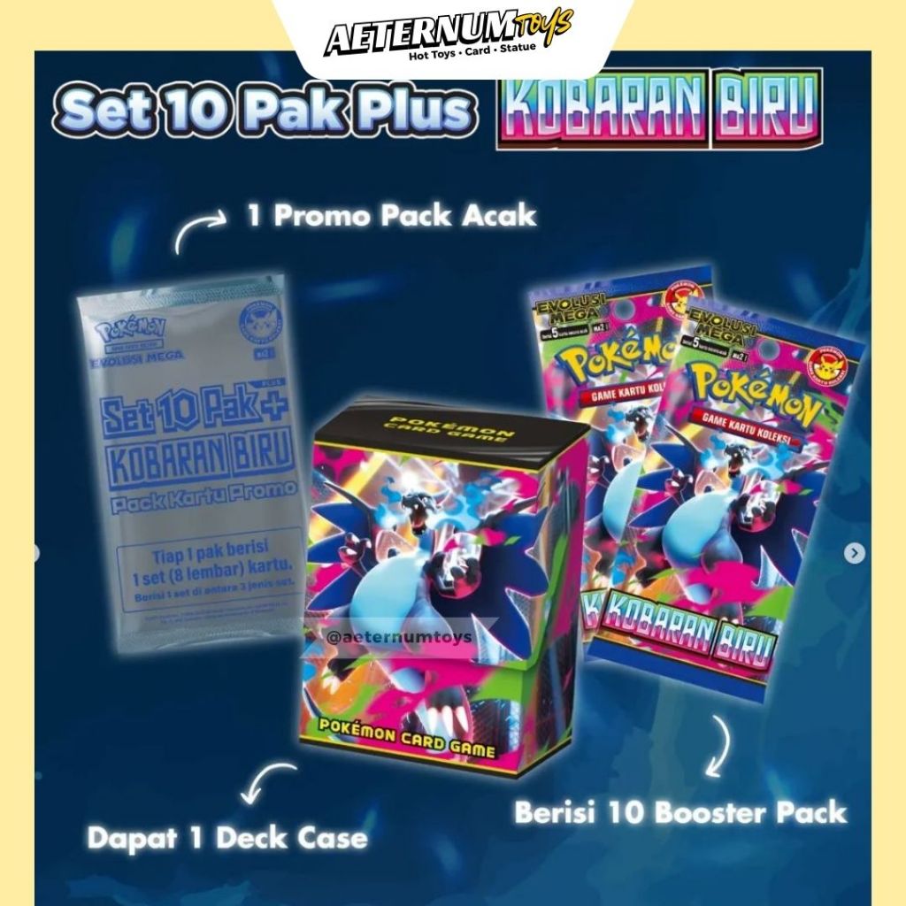 Jual Set Kolektor / Booster Bundle Kartu Pokemon TCG Kobaran Biru - 1 Box Isi 10 Pack, 1 Promo ...