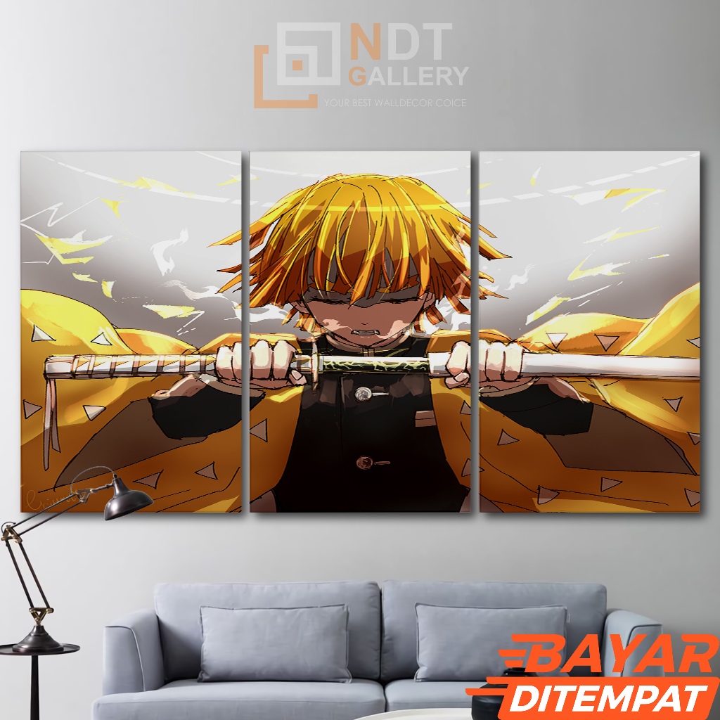 Jual Hiasan Dinding Kamar 15X30cm Set 3Pcs - Poster Kayu Zenitsu ...