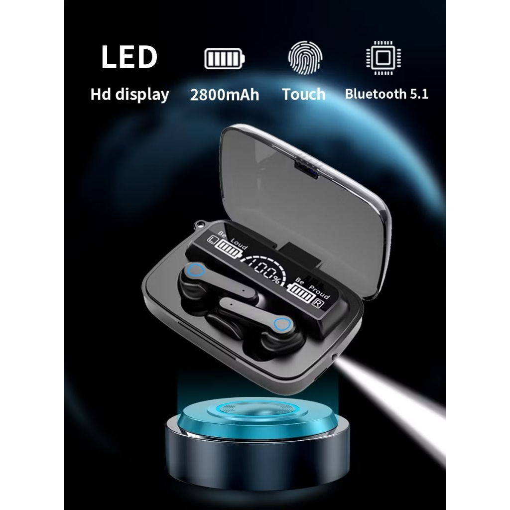 Jual M19 TWS Headset Bluetooth Wireless Earphones Bluetooth 5.1 In Ear ...