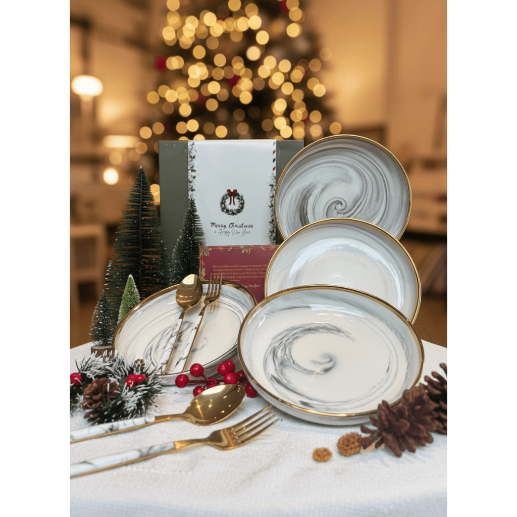 Jual BREWSUNIQ Winter Purity Christmas Gift Set - Hampers Natal Piring ...