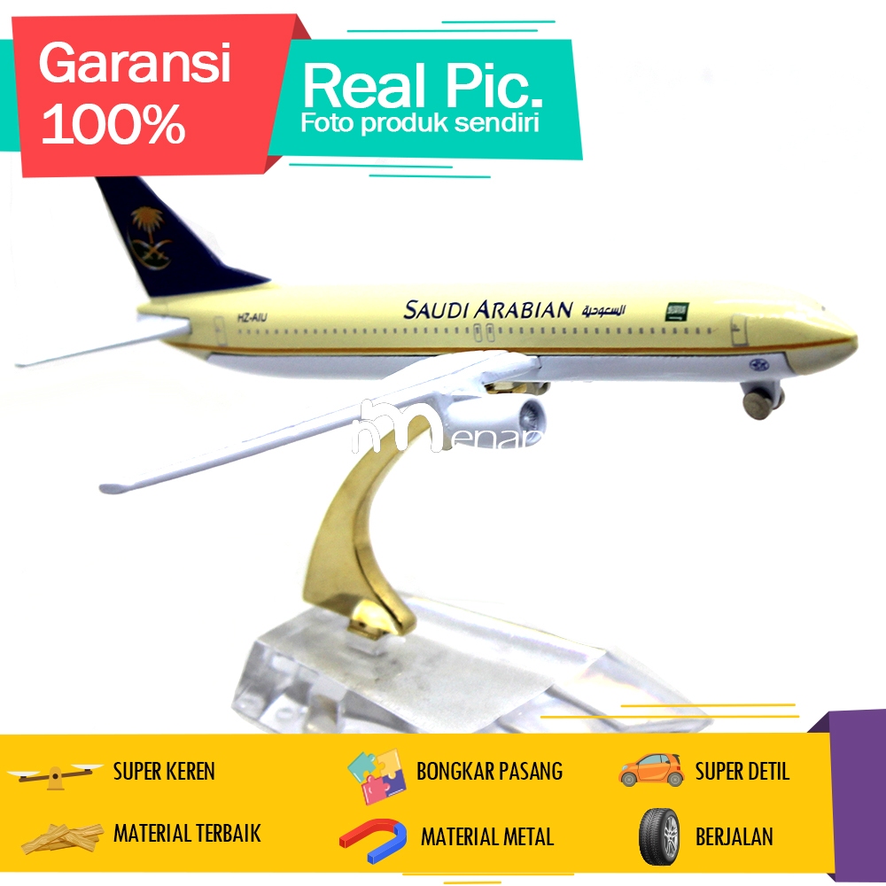 Jual Diecast Miniatur Mainan Pesawat Airbus A320 Saudi Arabian Airlines ...