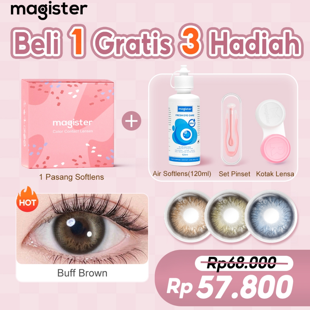 Jual [Beli 1gratis3] Magister Softlens minus Buff Brown 14.2mm lensa ...