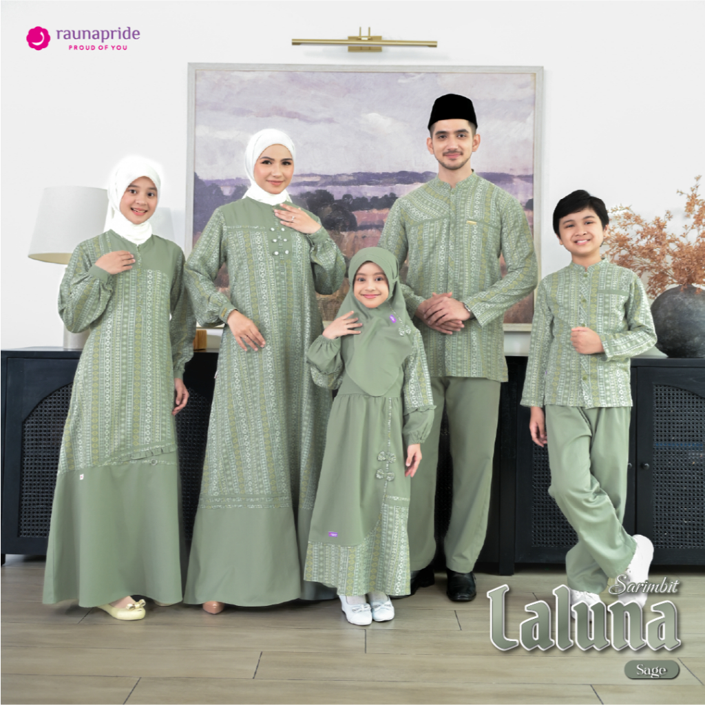 Jual Rauna Pride - Baju Keluarga Muslim - Sarimbit Laluna Sage | Shopee ...