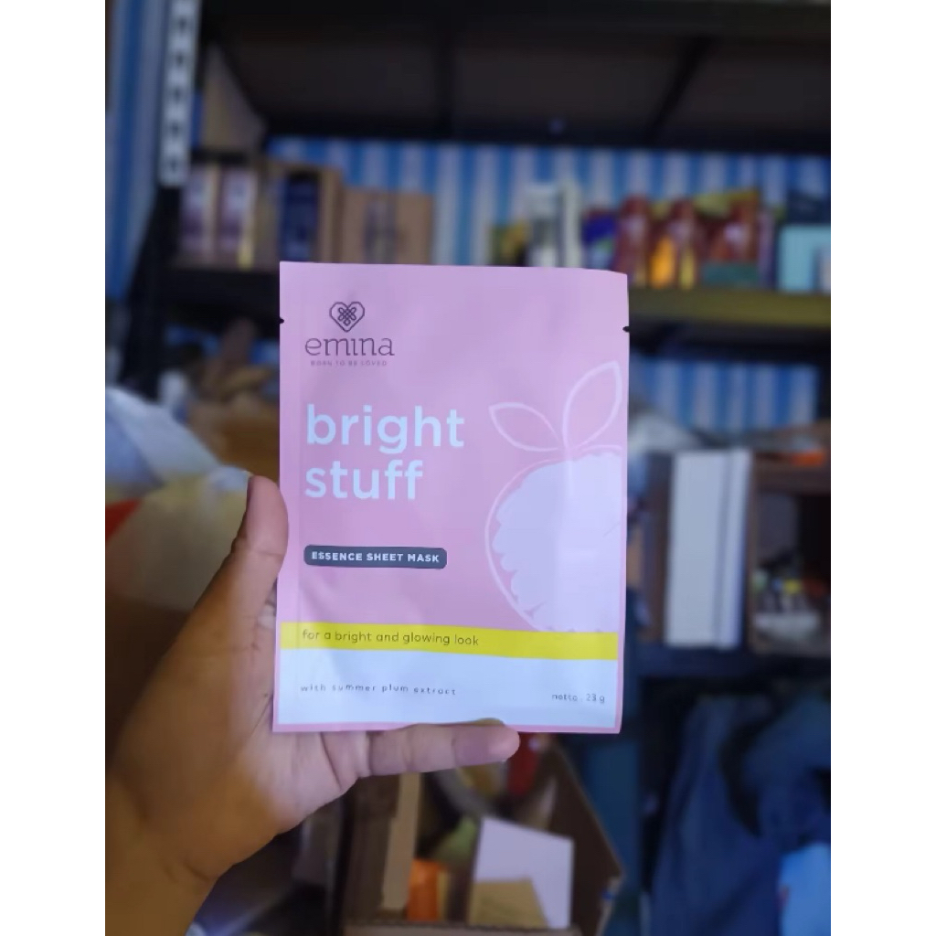Jual EMINA BRIGHT STUFF ESSENCE SHEET MASK MASKER WAJAH 23G | Shopee ...