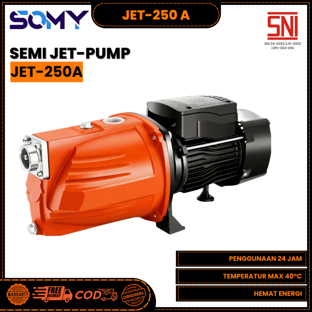 Jual SOMY Pompa Air Jetpump JET Pump JET-250A Pompa Air Sumur 30M Pompa ...