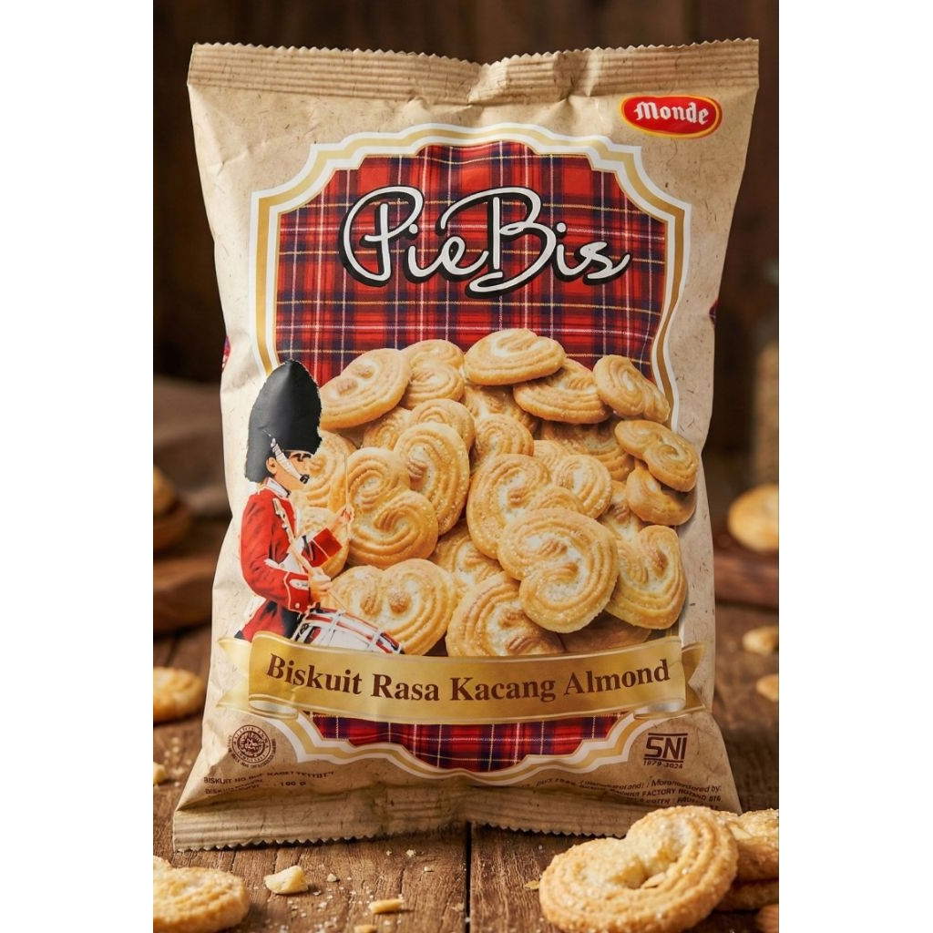 Jual PieBis Monde 190gr rasa kacang almond | Shopee Indonesia