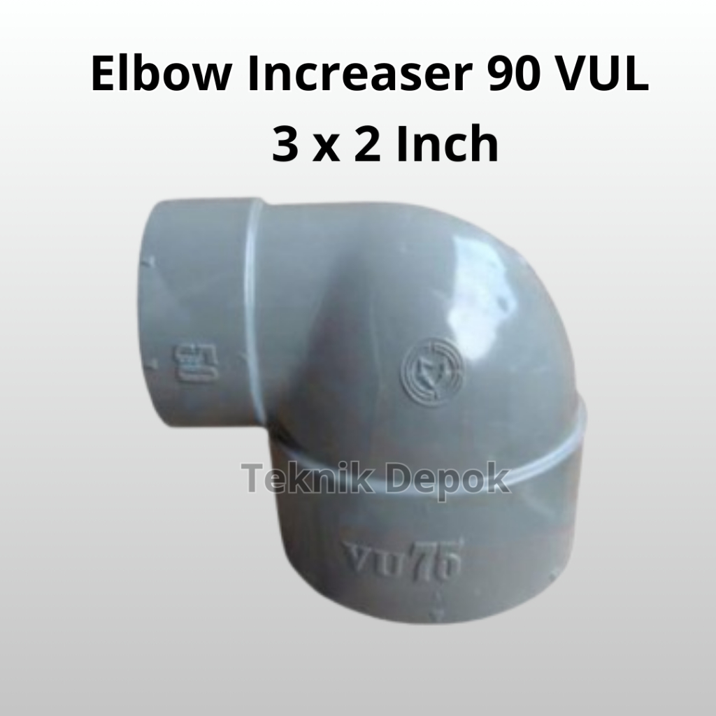 Jual Elbow Increaser VU 90 L 3 x 2 Inch Knie PVC Rucika Spesial Fitting ...