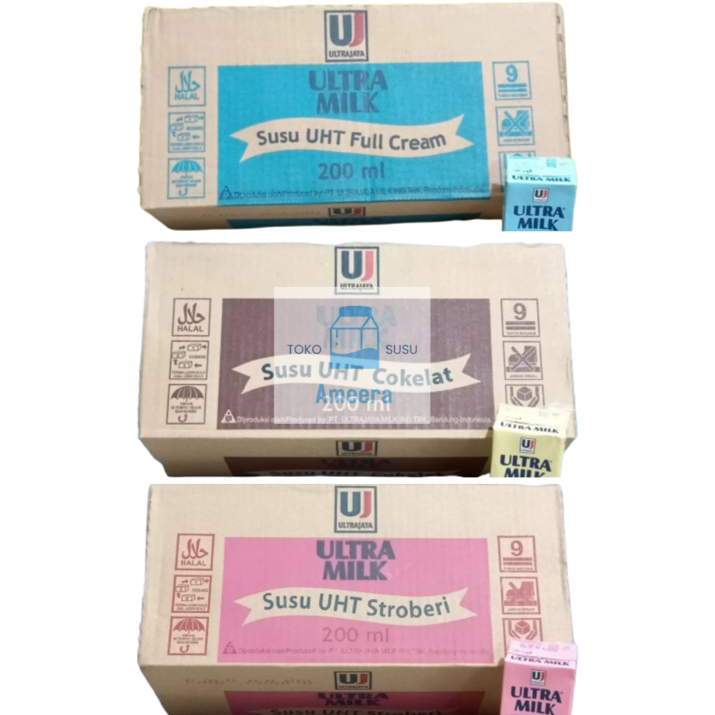 Jual Susu Ultra Milk 200 ml Susu UHT Ultra Jaya 1 dus (24 pcs) Berbagai ...