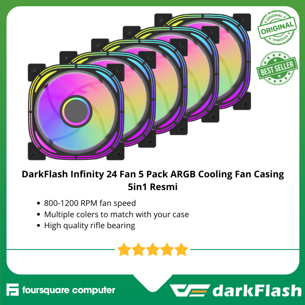 Jual DarkFlash Infinity 24 Fan 5 Pack ARGB Cooling Fan Casing 5in1 ...
