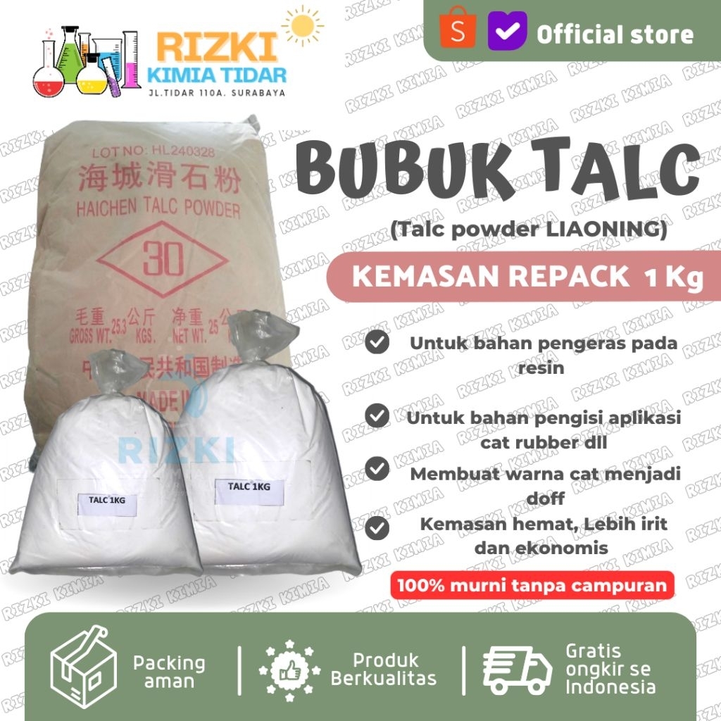 Jual Talc Powder Bubuk Talk Talek Bedak Pengental Resin 1kg | Shopee ...