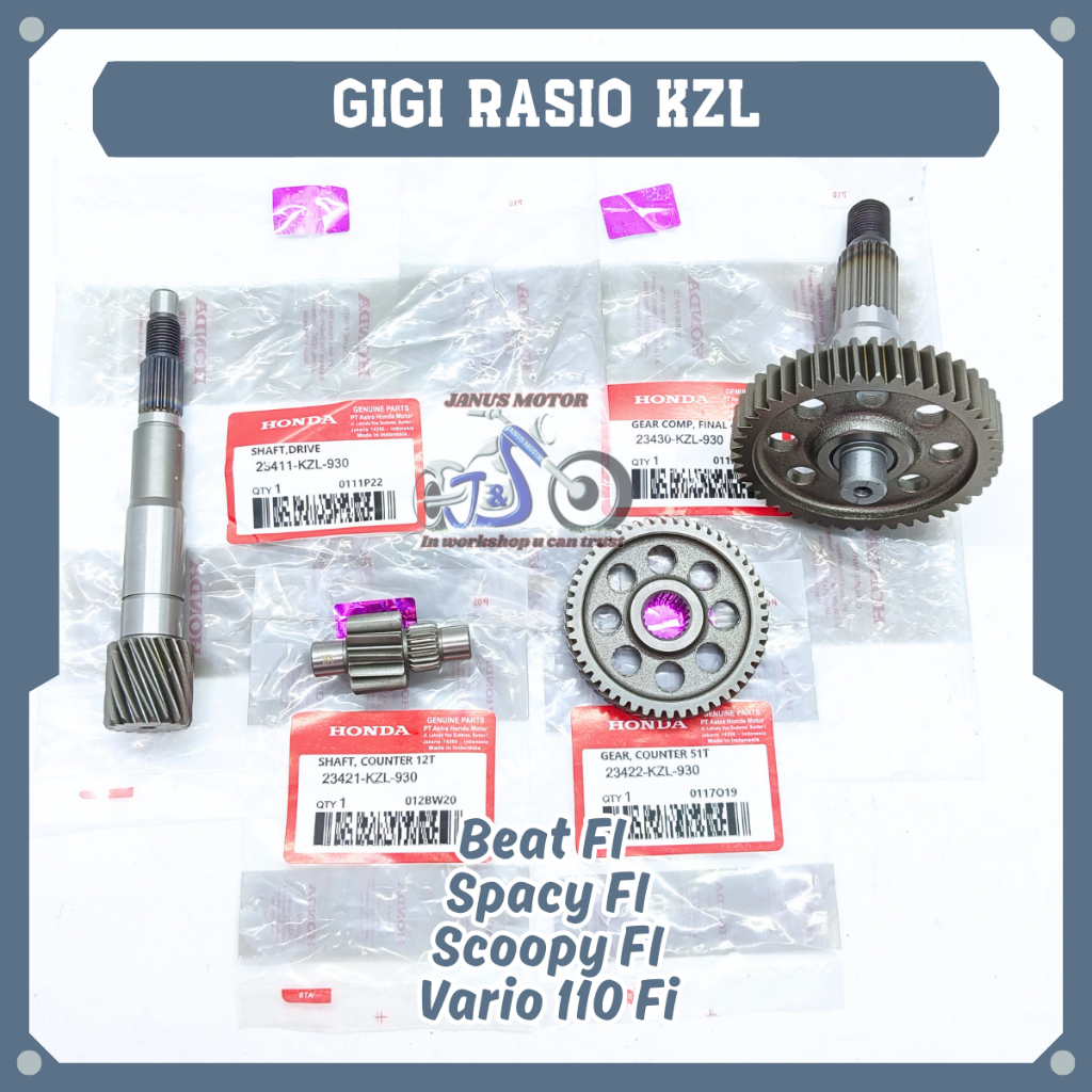Jual Gigi Rasio Set Honda KZL Gear Gardan Beat FI Spacy FI Scoopy FI ...