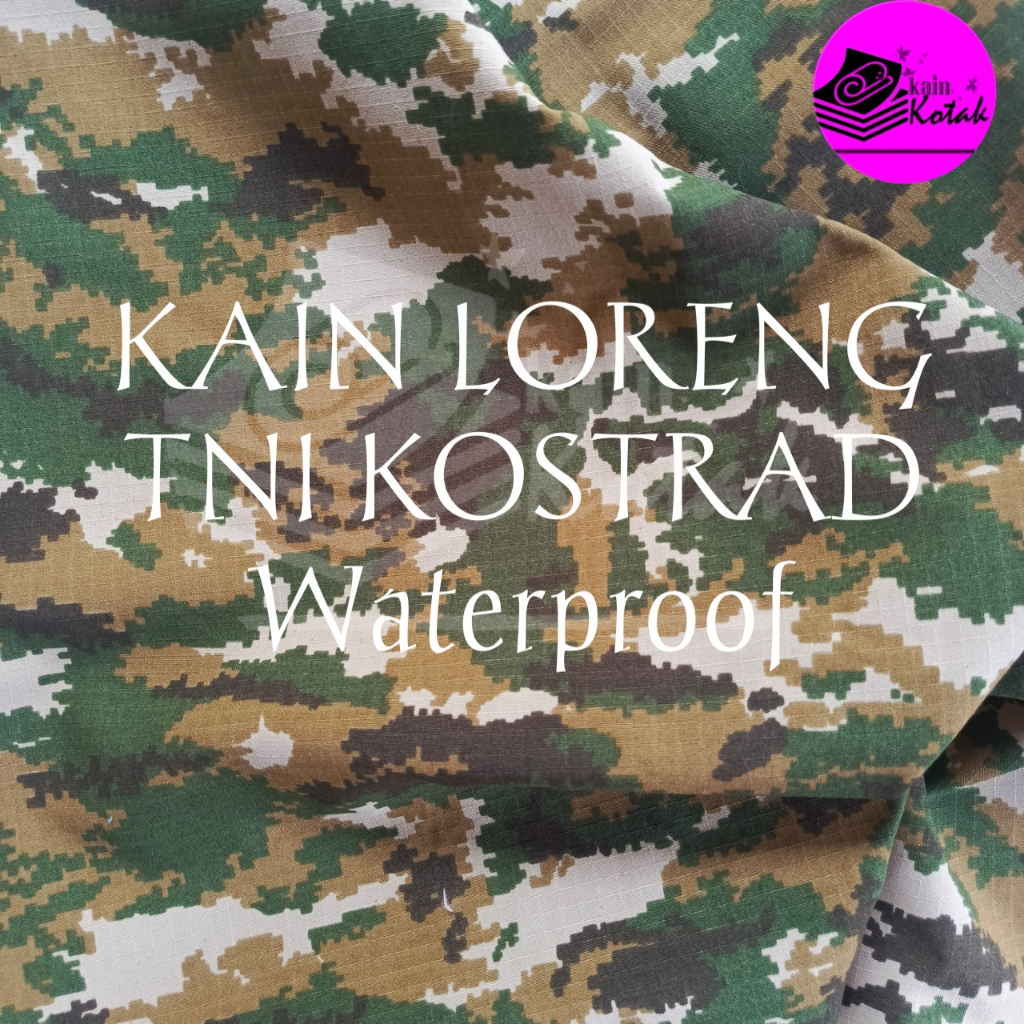 Jual New! Kain LORENG TNI Kostrad Waterproof lebar kain 150cm harga per ...