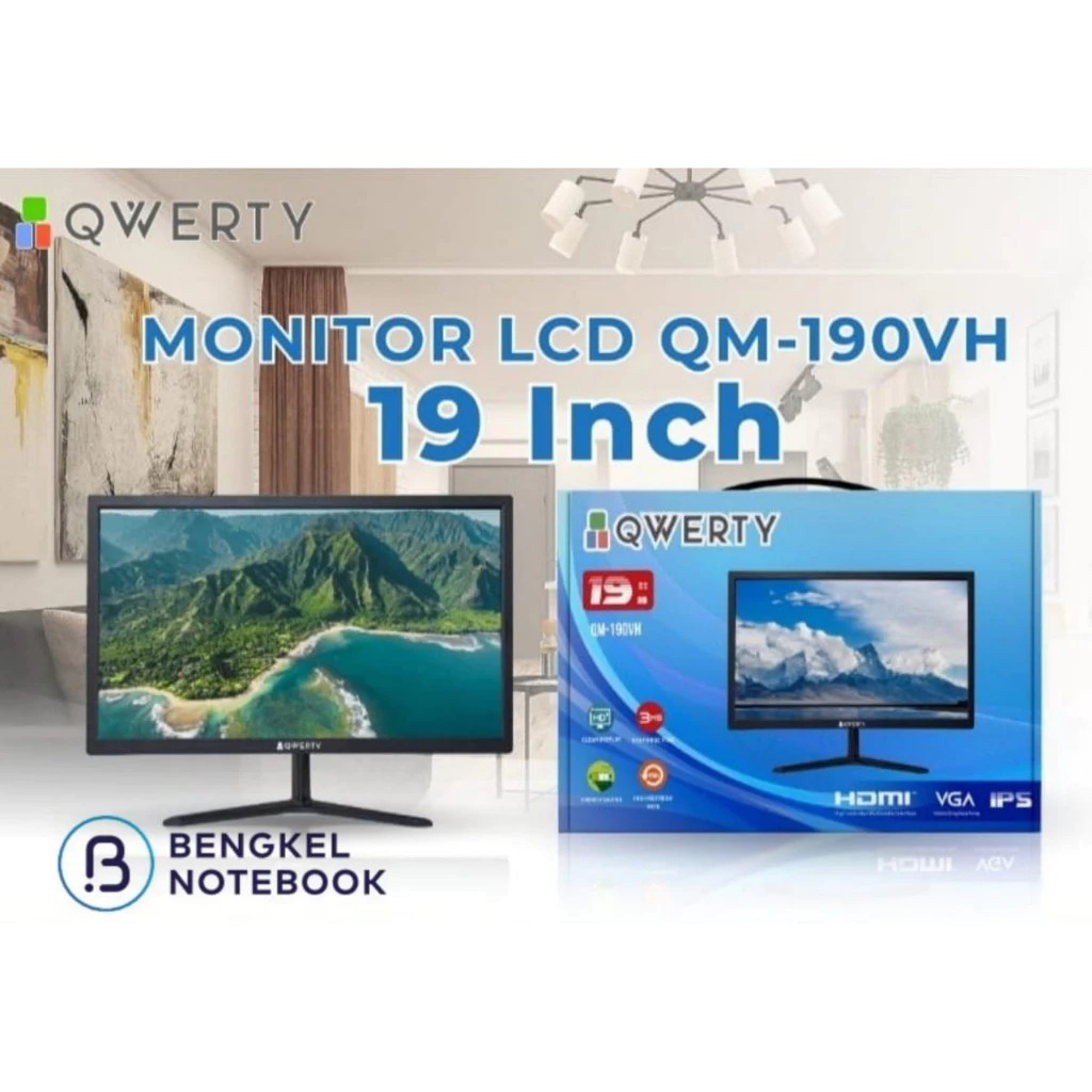 Jual LCD LED MONITOR PC Power Up/Qwerty M 19.0 inchi 'W2 VGA HDMI IPS ...