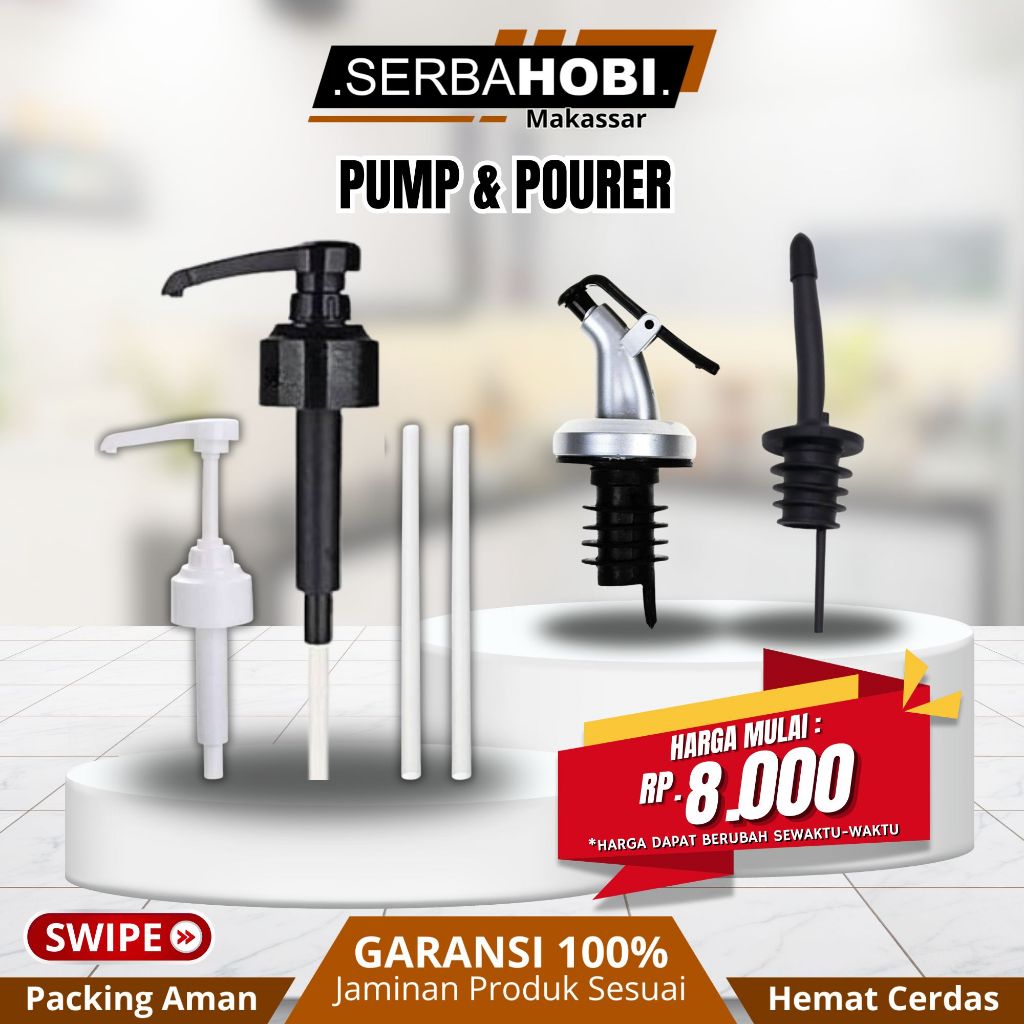 Jual Pump Sirup / Pompa Botol / Pourer / Penutup Anti Tumpah Cocok ...