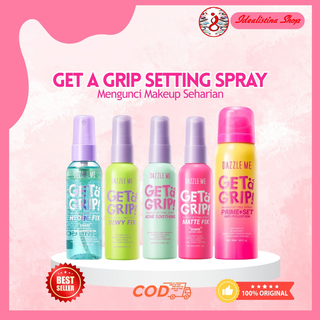 Jual Dazzle Me Get a Grip Make Up Setting Spray | Matte, Dewy, Acne ...
