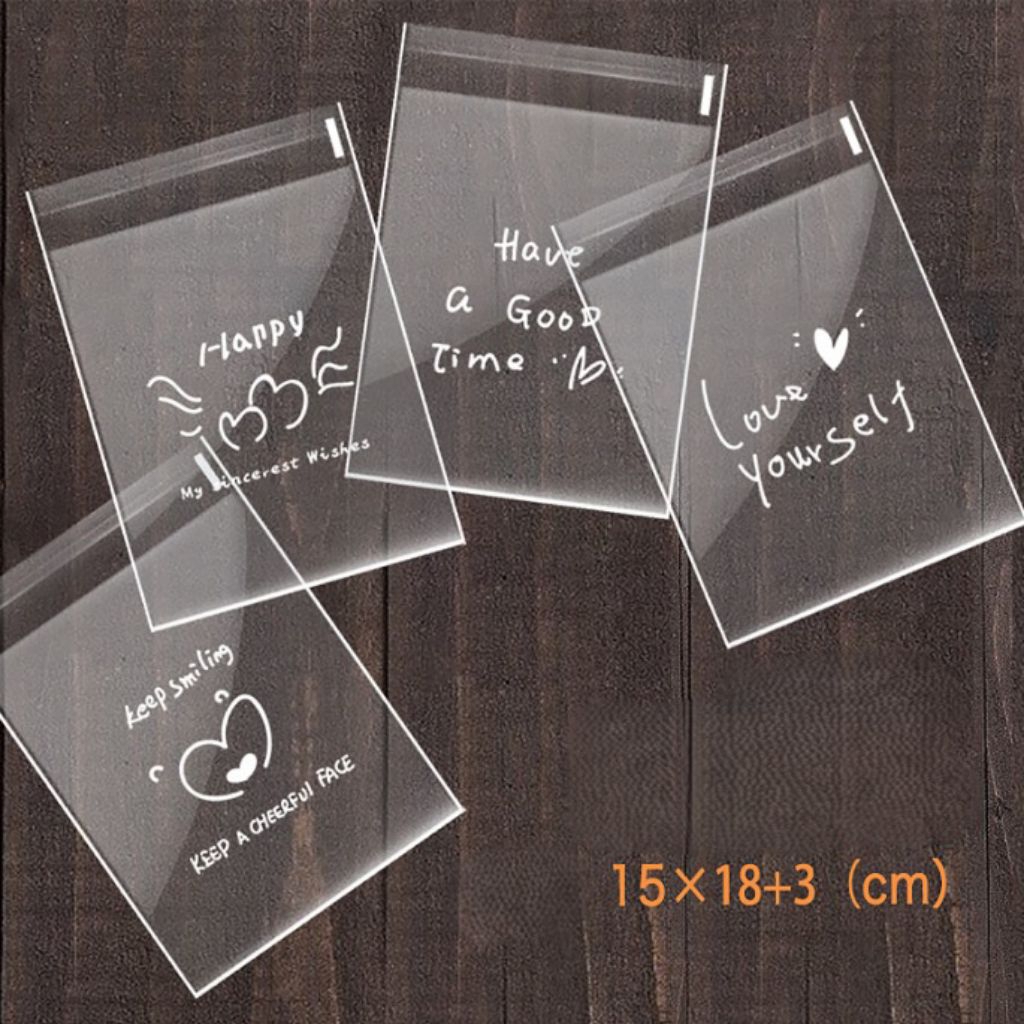 Jual 100 pcs 15×18 cm plastik roti OPP motif HAPPY plastik roti motif ...