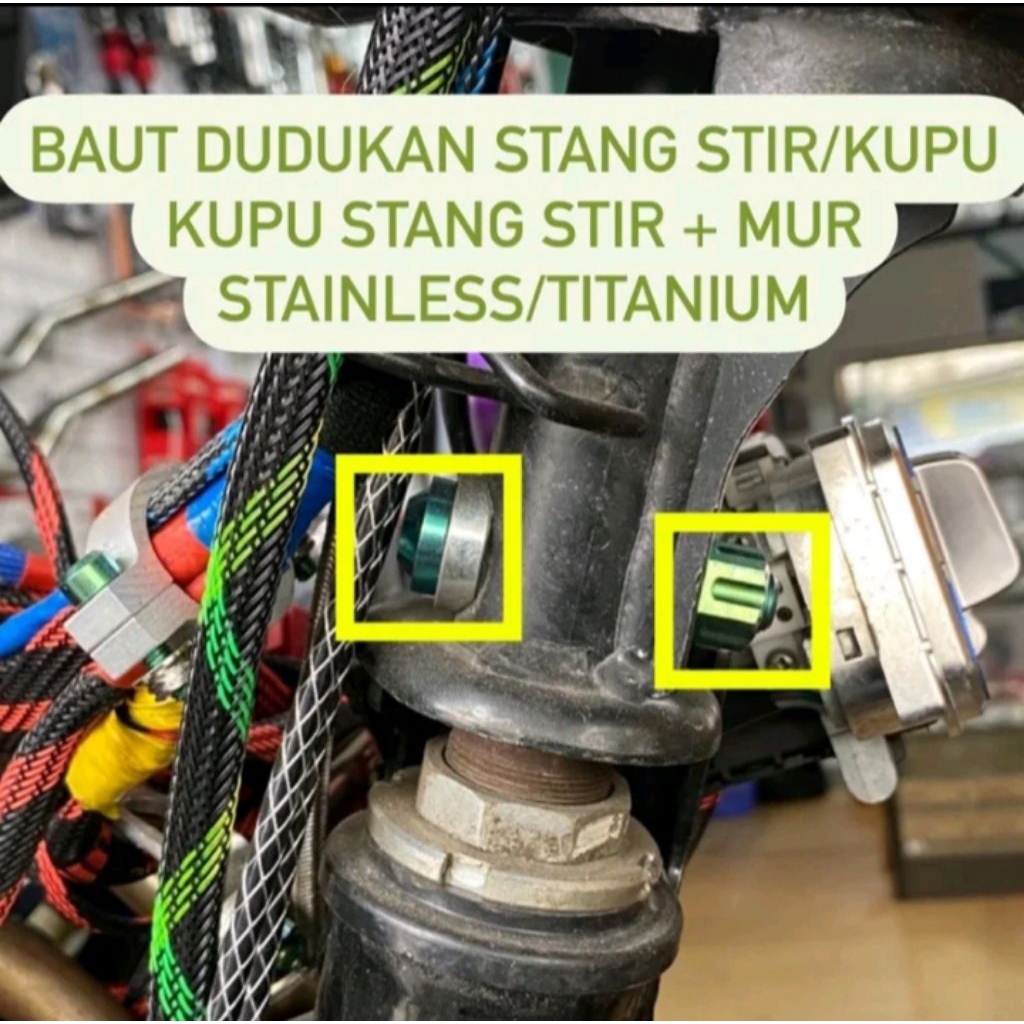 Jual Baut Dudukan Prondol Stang Stir Baut+Mur Titanium/Stainless ...