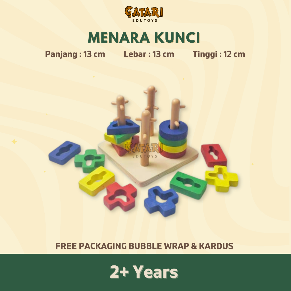 Jual Menara Kunci / Gatari Edutoys Mainan Edukasi Menara Kunci Kayu ...