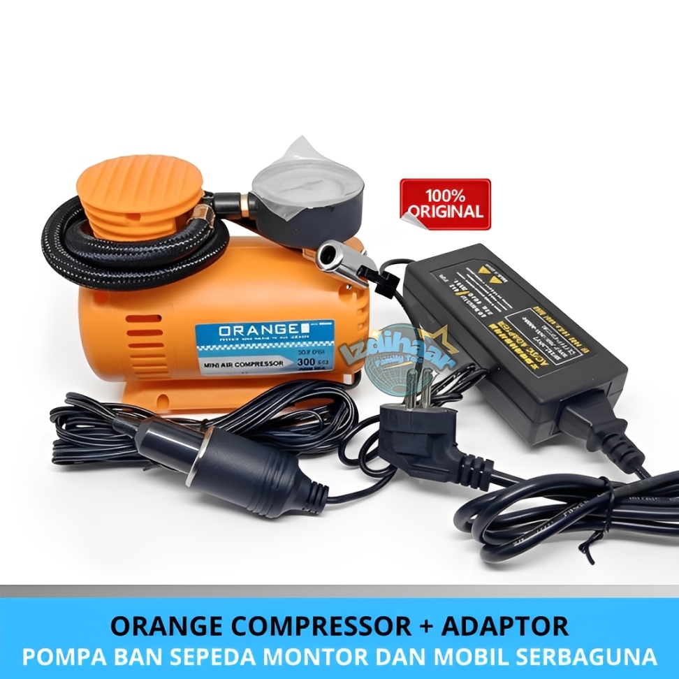 Jual Orange Kompresor Angin Mini | 200 - 300 PSI | free adaptor Adaptor ...