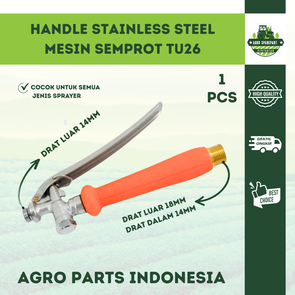 Jual Handle Kran Sprayer Stainless TU26 Gagang Pencetan Tangki Mesin ...