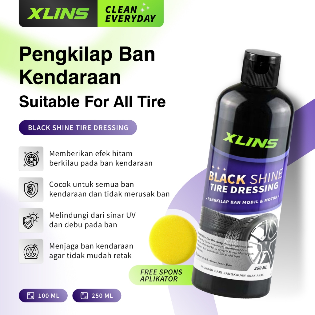 Jual XLINS Pengkilap semir Ban Black Shine Tire Dressing poles ...