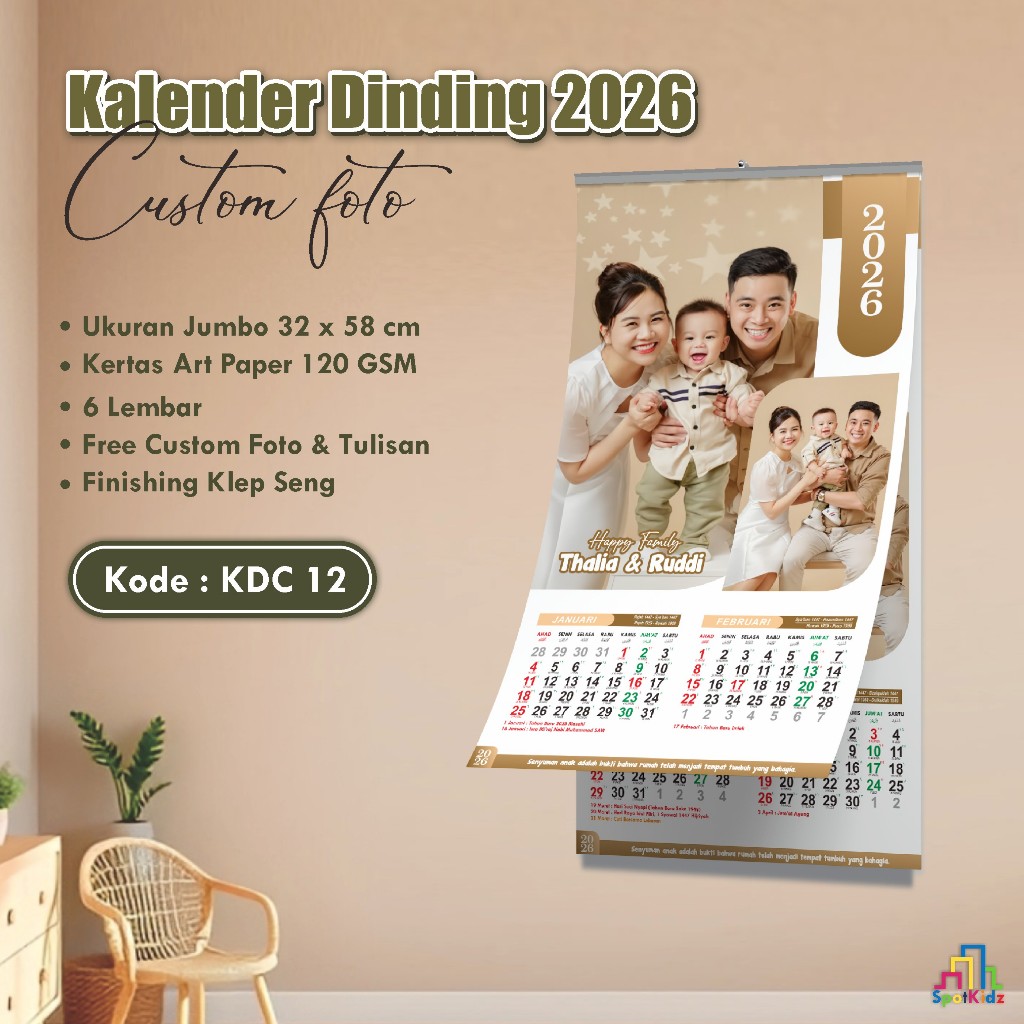 Jual CETAK KALENDER DINDING CUSTOM FOTO KELUARGA - KALENDER TERBARU ...