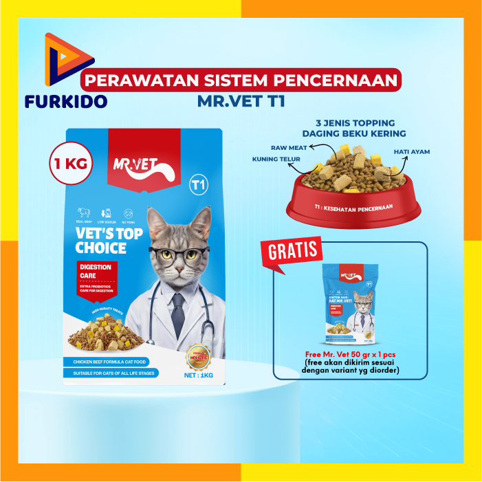 Jual MrVet / Mr Vet T1 Digestion Care All Life Stages Cat Holistic 1 Kg ...