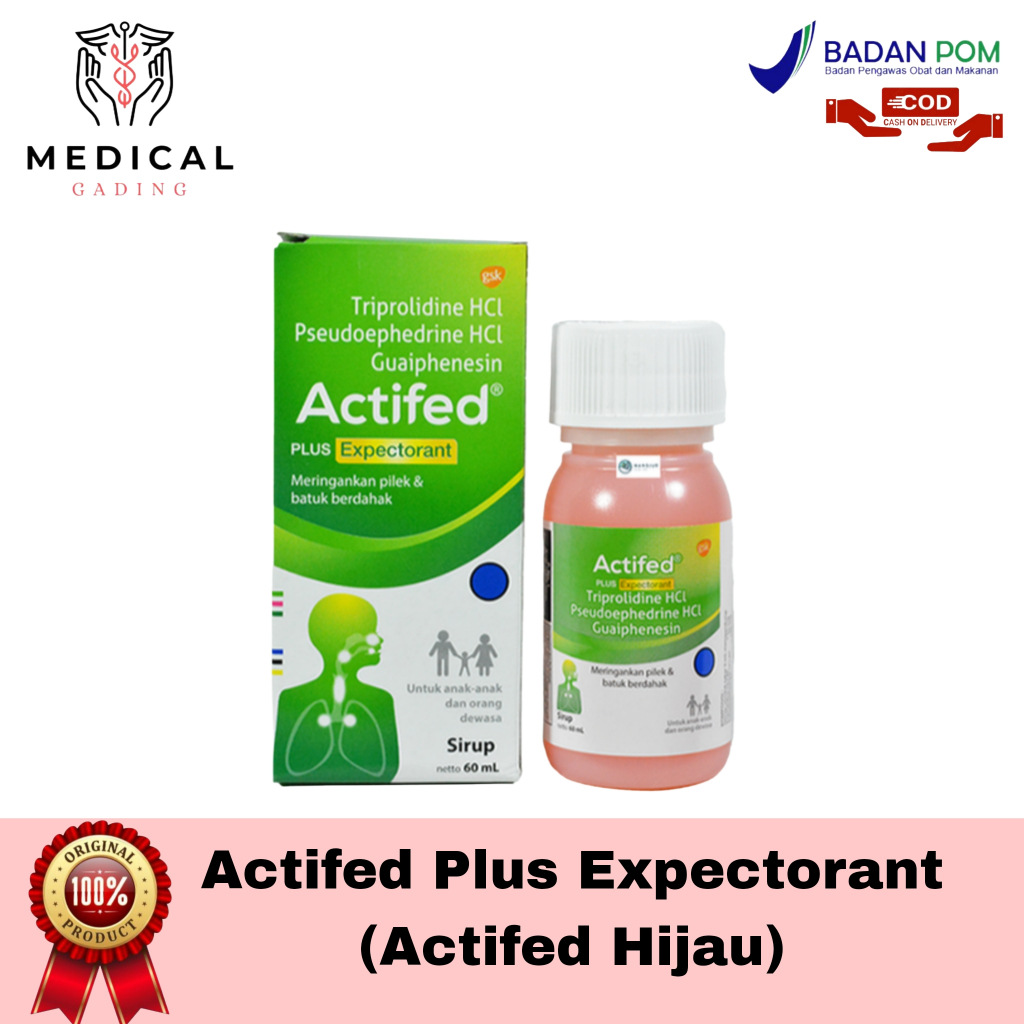 Jual Actifed Plus Expectorant Sirup 60 ml (Hijau) | Shopee Indonesia