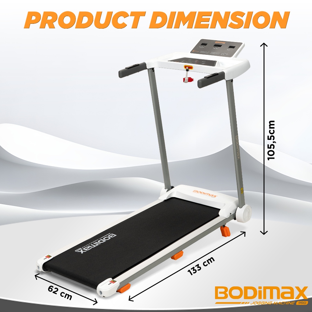 Jual BODIMAX JOGGING MACHINE PRO WHITE / Treadmill 10KM / Incline ...