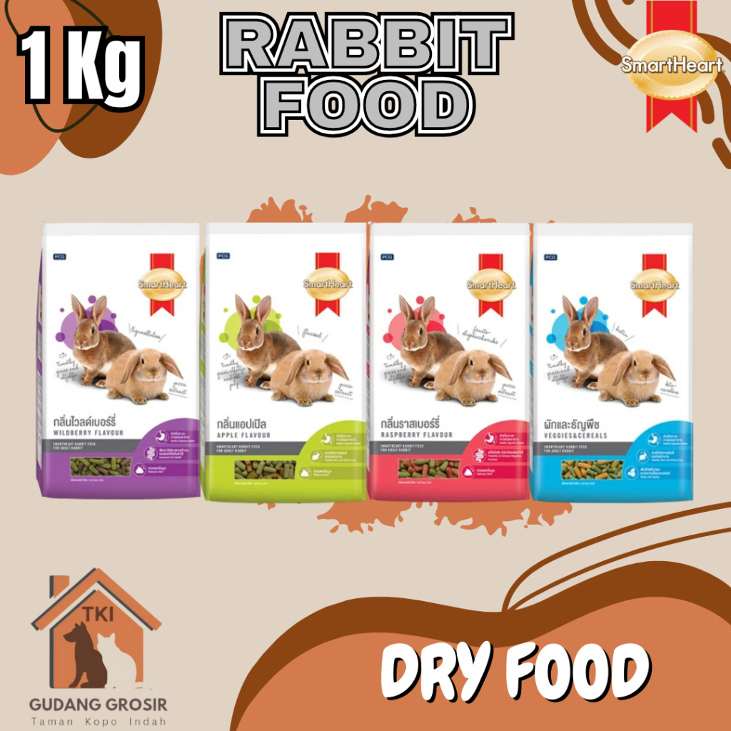 Jual Smartheart Rabbit Food 1kg Adult All Varian Makanan Kelinci Guinea ...