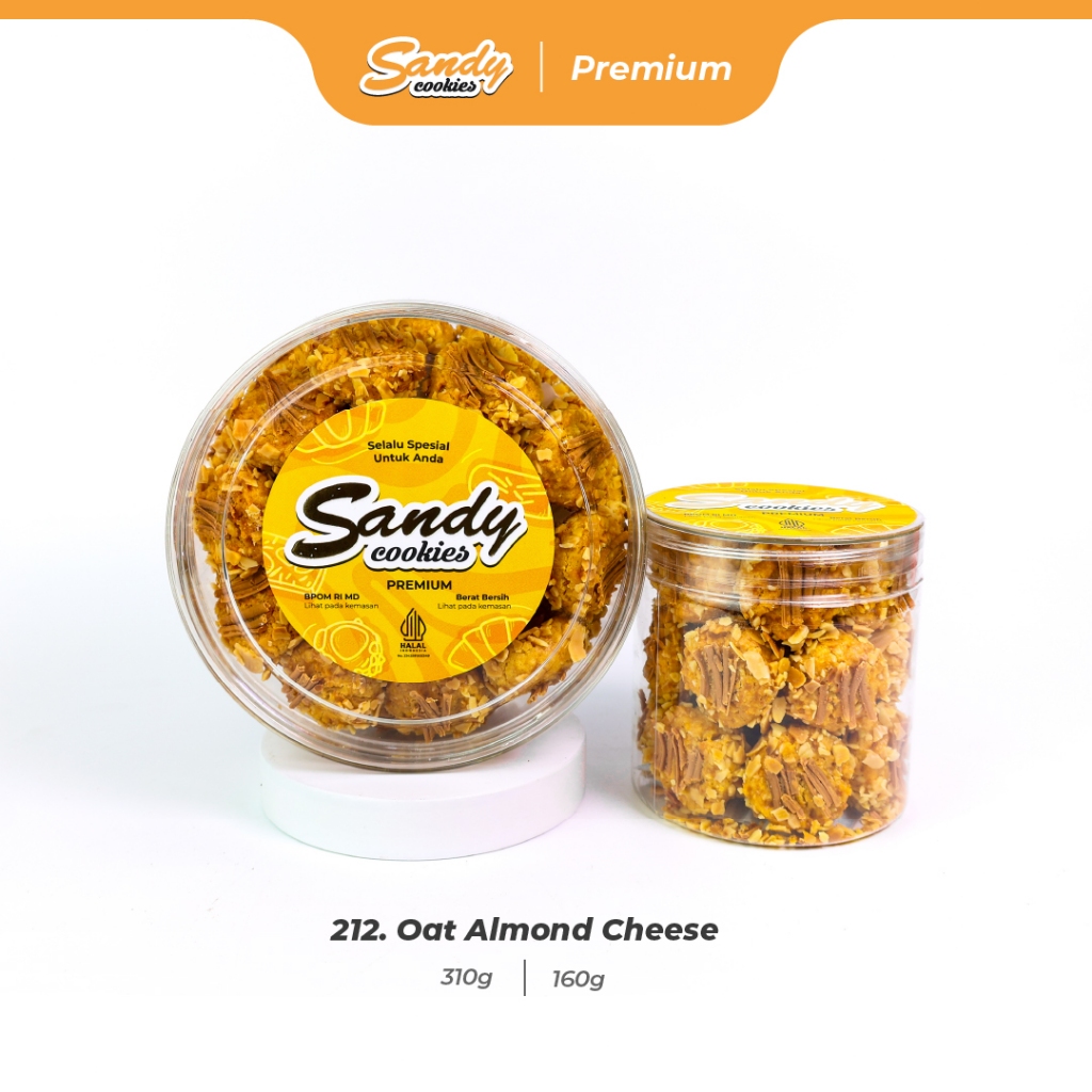 Jual 212. Oat Almond Cheese - Kue Kering Sandy Cookies Premium | Shopee ...