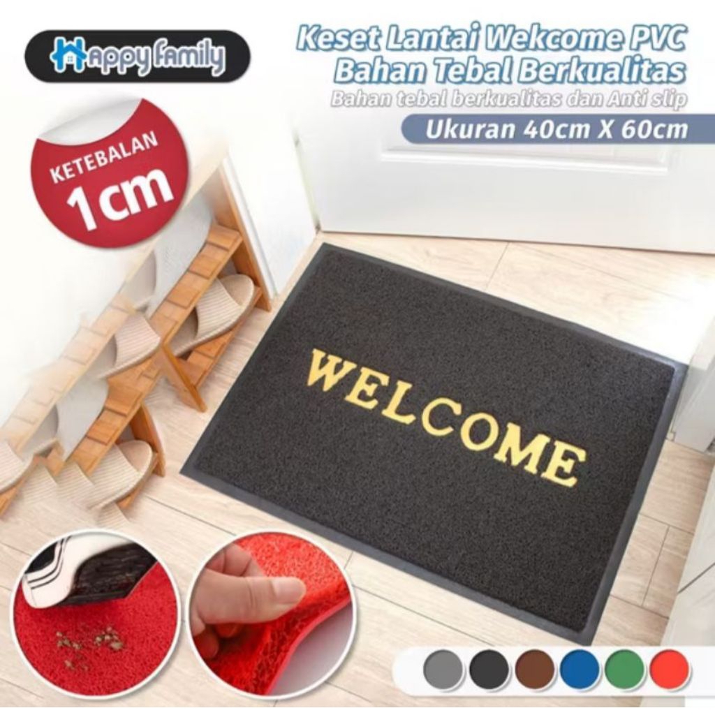 Jual Keset Welcome Keset Lantai Persegi Panjang Ukuran 60cmx40cm Bahan ...