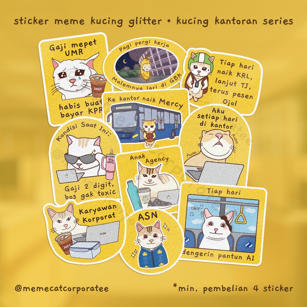 Jual Sticker Meme Kucing - Bahan Glitter | Shopee Indonesia