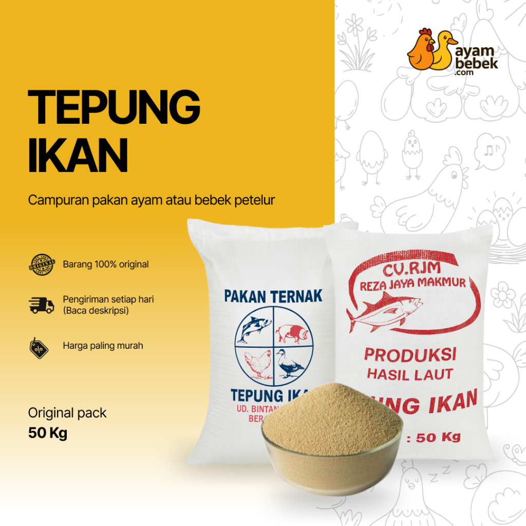 Jual TEPUNG IKAN Protein Tinggi Campuran Pakan Ayam atau Bebek Petelur ...