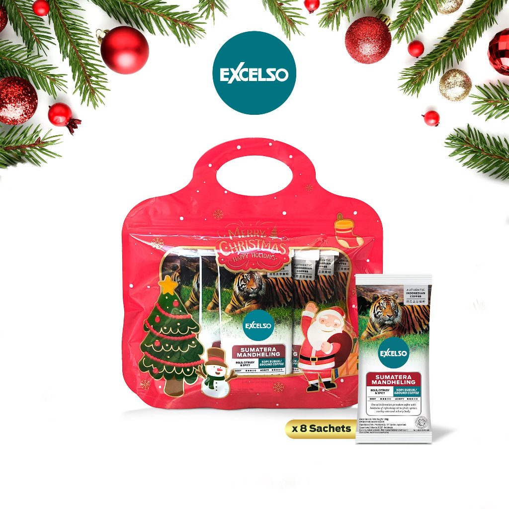 Jual Excelso Coffee Sumatera Mandheling 8 Sachet + Free Christmas ...