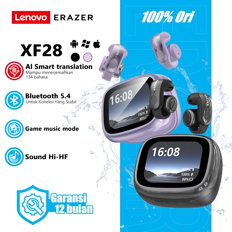 Jual Lenovo ERAZER XF28 Earclip Earphone Bluetooth Wireless dengan ...