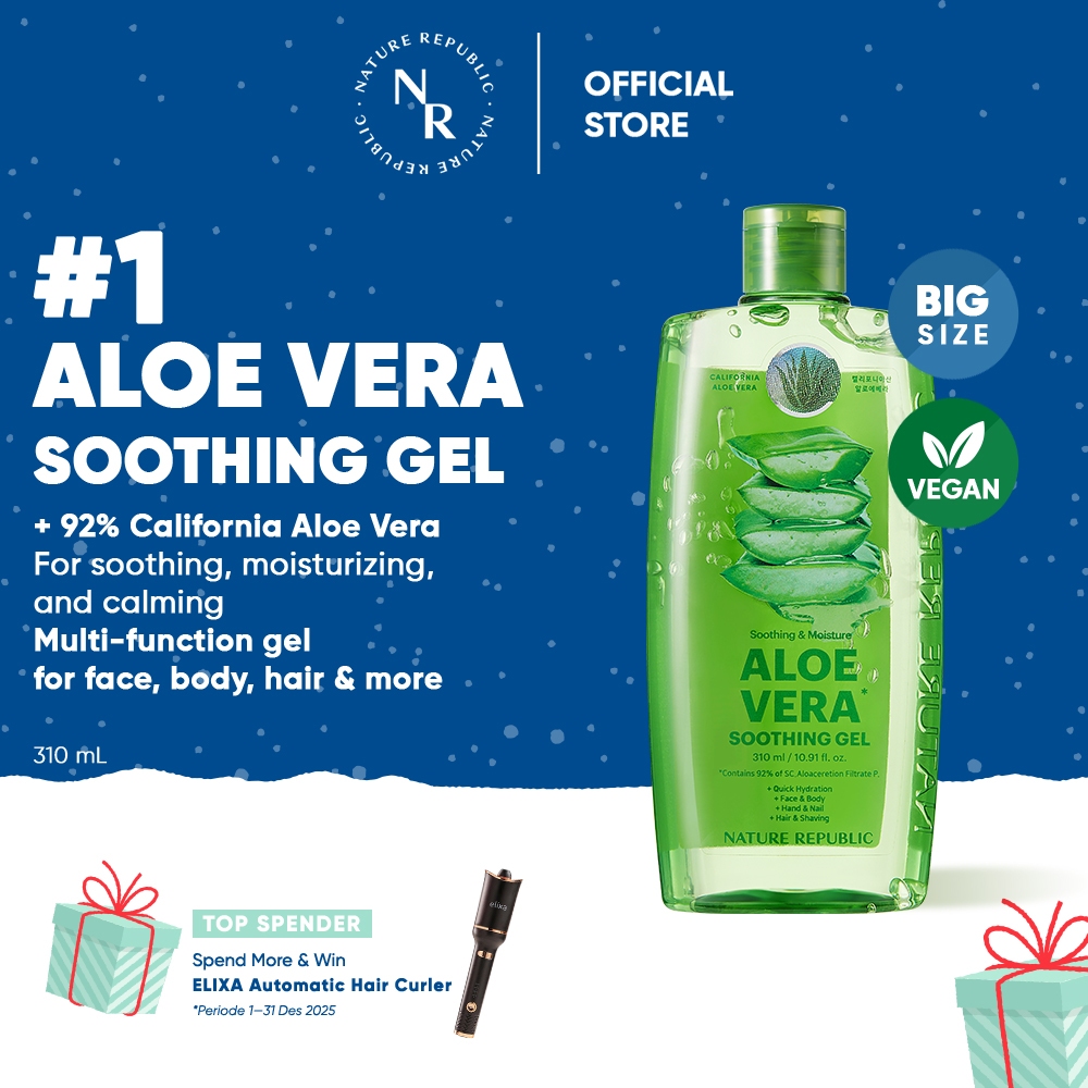 Jual NATURE REPUBLIC Aloe Vera 92% Soothing & Moisture Gel 310ml | Face ...