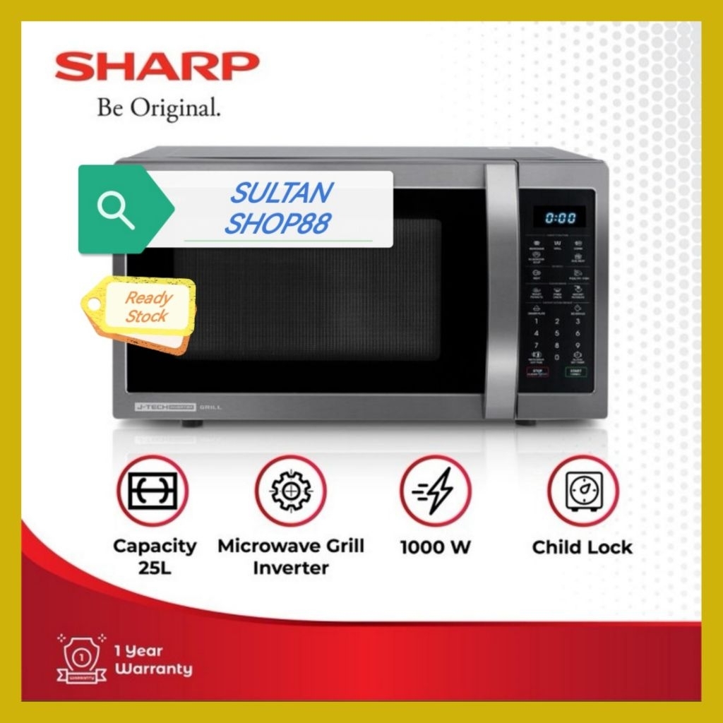 Jual SHARP MICROWAVE INVERTER OVEN GRILL R751GXBS 25L I MICROWAVE SHARP ...