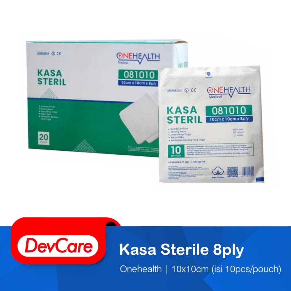 Jual Kasa Steril 10cm x 10cm 8ply Pack isi 10 Pcs ONEHEALTH Box isi 20 ...
