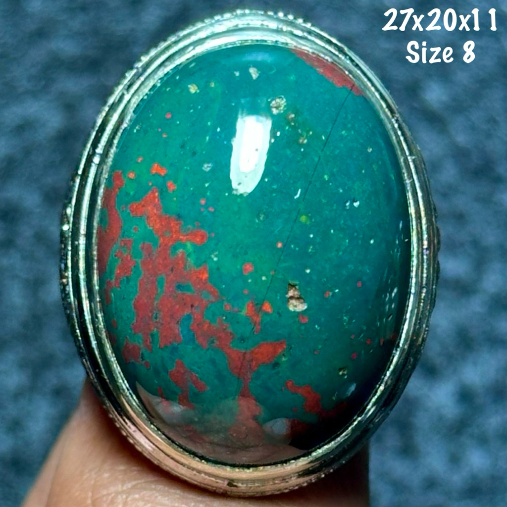 Jual Cincin Batu Akik Natural Bloodstone Nogosui Bercak Merah Jumbo ...