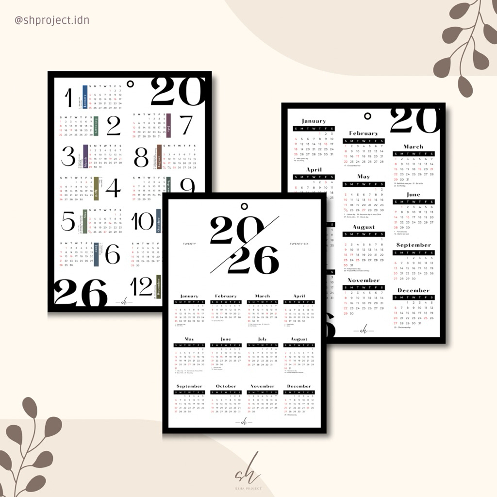 Jual KALENDER DINDING LEMBARAN 12 BULAN – TANGGAL MERAH & LIBUR ...