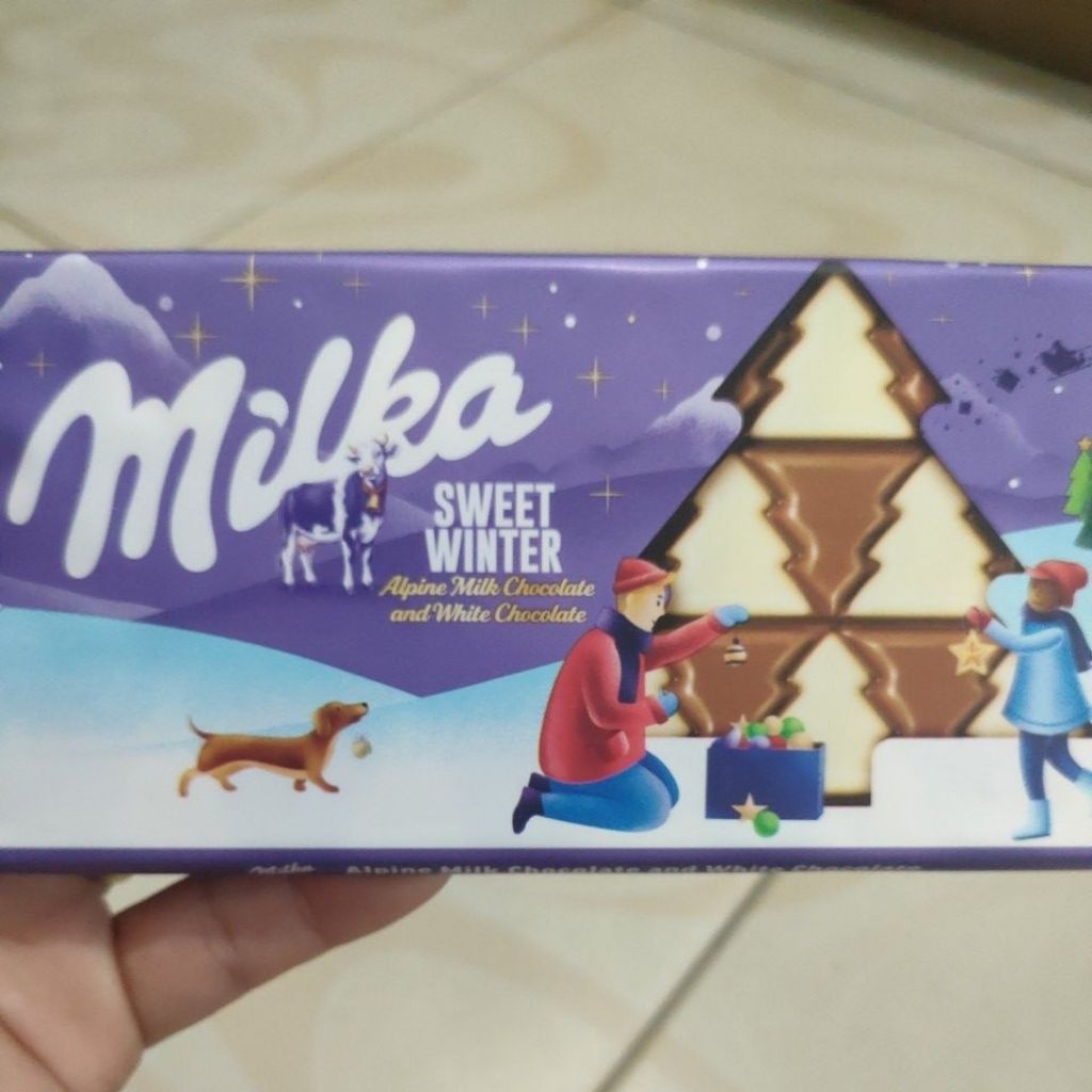 Jual coklat Milka edisi natal milk chocolate dan white chocolate ...