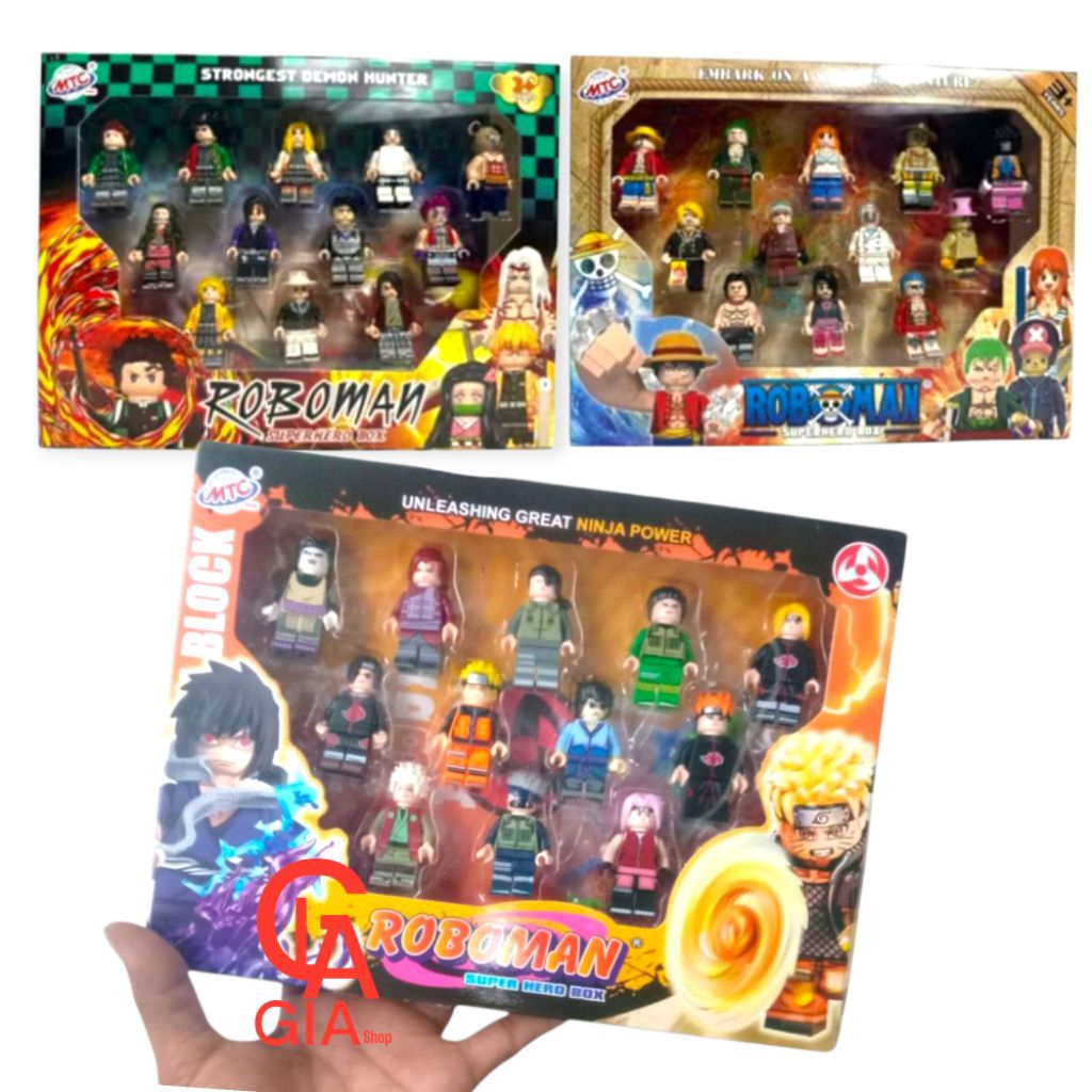 Jual Mainan Balok Brick Bongkar Pasang Super Hero box Anime Naruto One ...