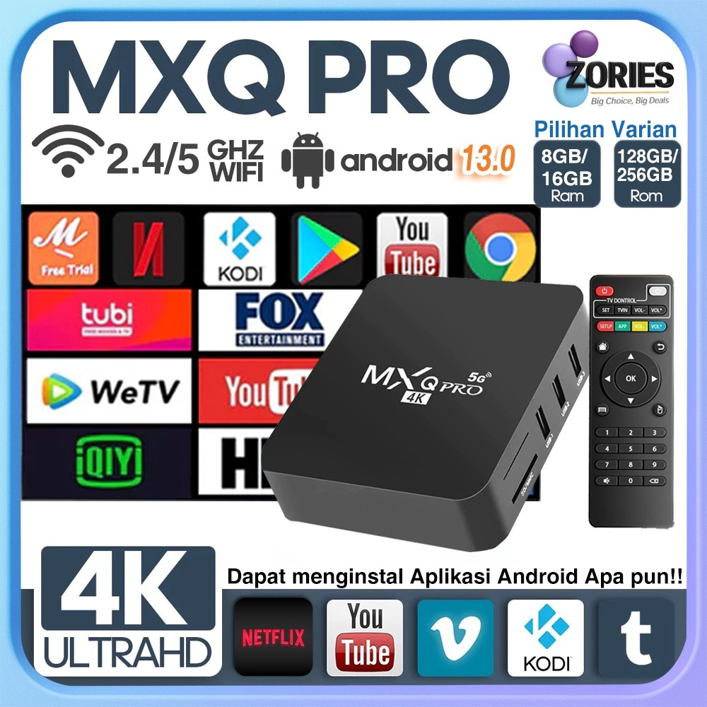 Jual MXQ PRO Android TV Box 4K HD Smart Set Top Box 4G+32G Bluetooth ...