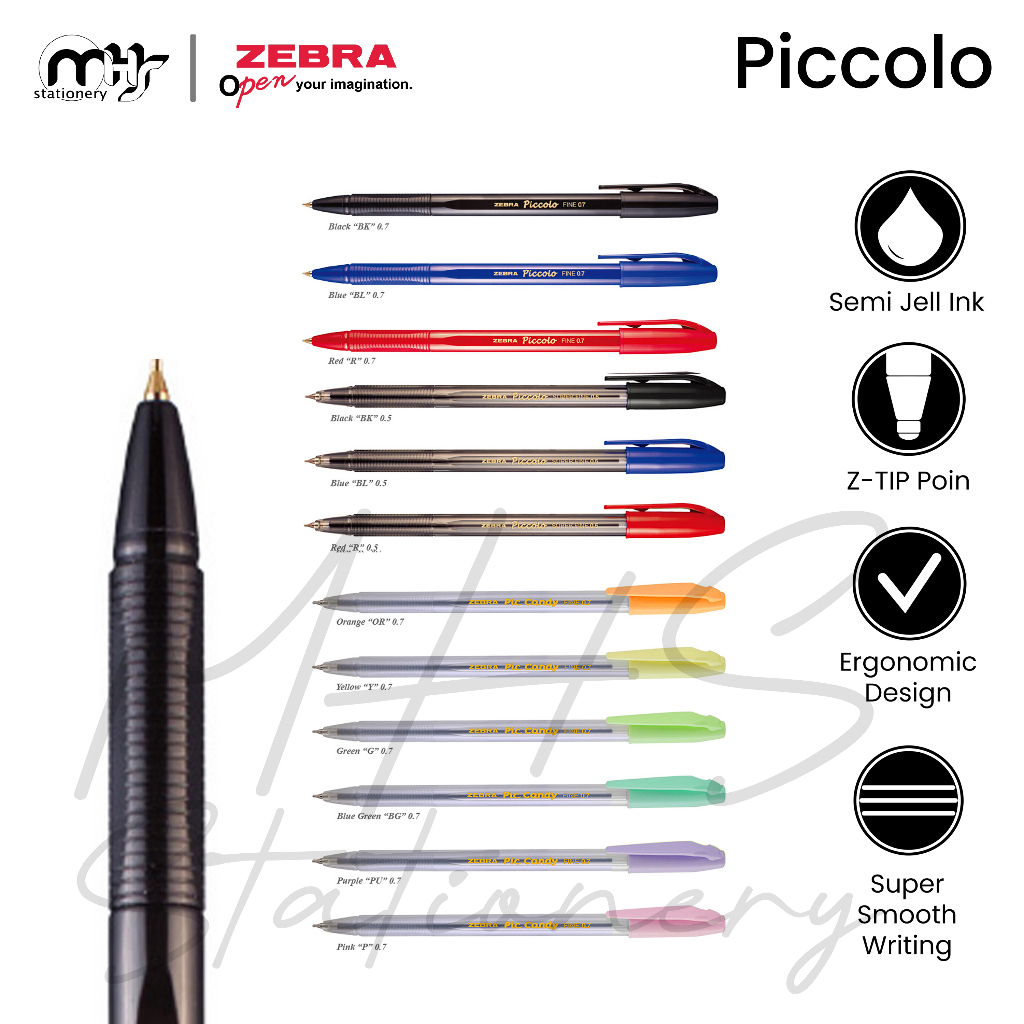 Jual ZEBRA Piccolo Pic-colors Pic Marble Pic Candy Bolpoin Pulpen ...
