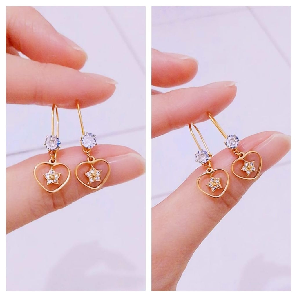 Jual Anting hati bintang permata ctm titanium asli | Shopee Indonesia